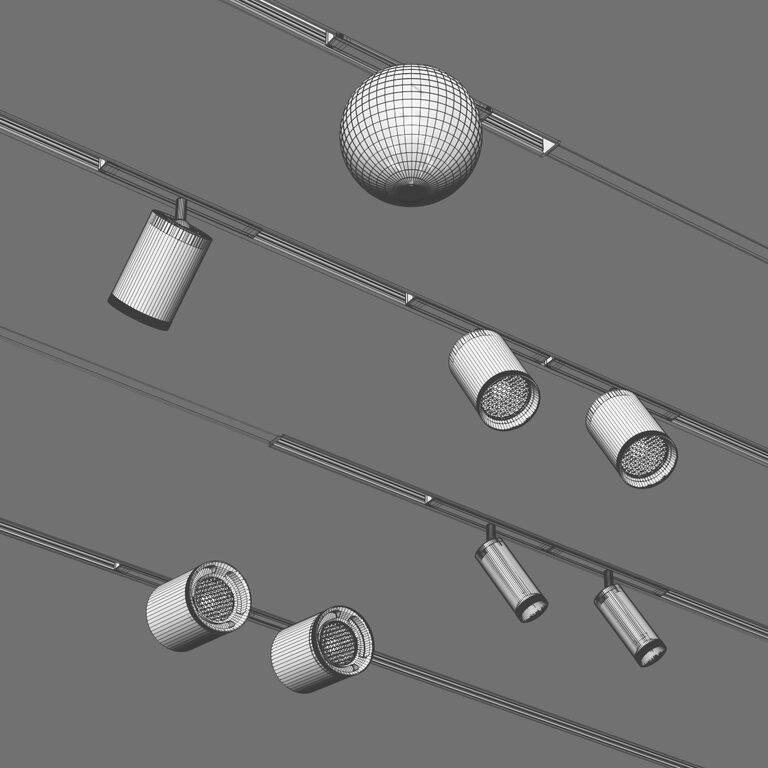 Track light set 3 (115829) 3D model - Download 3D model Track light set ...
