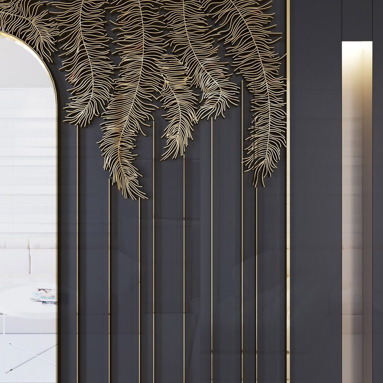 Metallic decorative panel leaves (110551) 3D model - Download 3D model ...