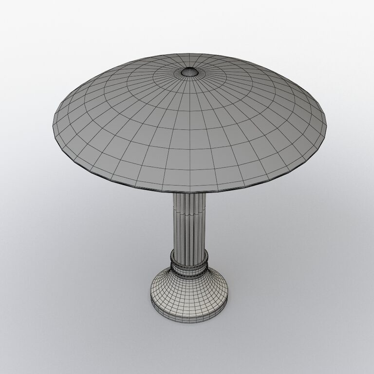 Elliptical Table lamp with a metal shade (114418) 3D model - Download ...