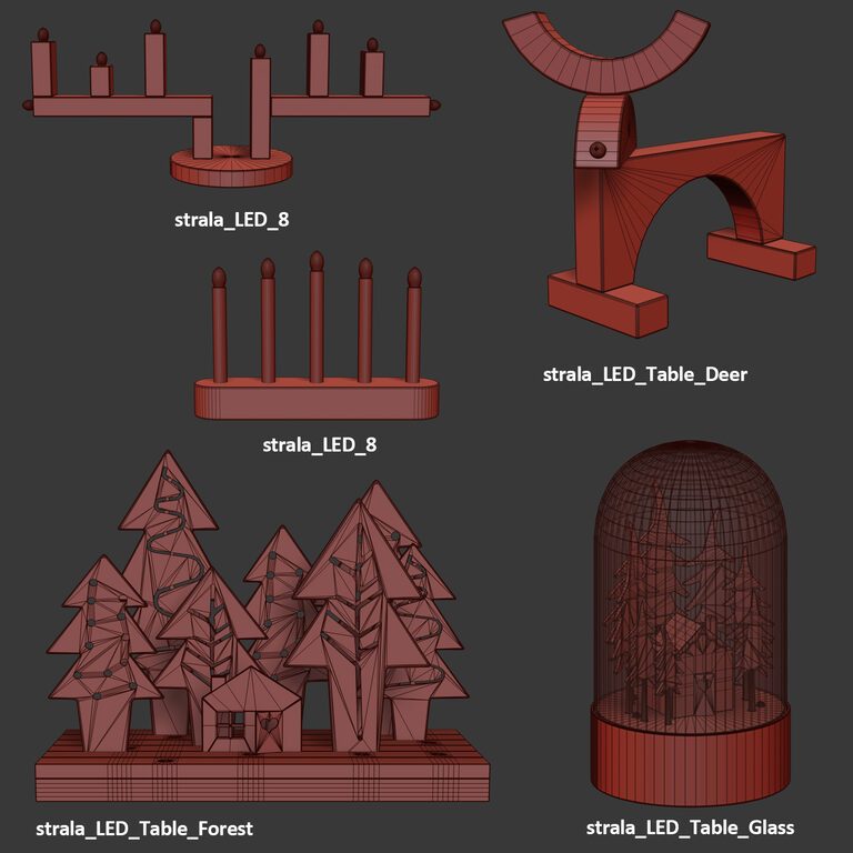 Ikea Strala decoration set LED table lamp (114443) 3D model - Download ...
