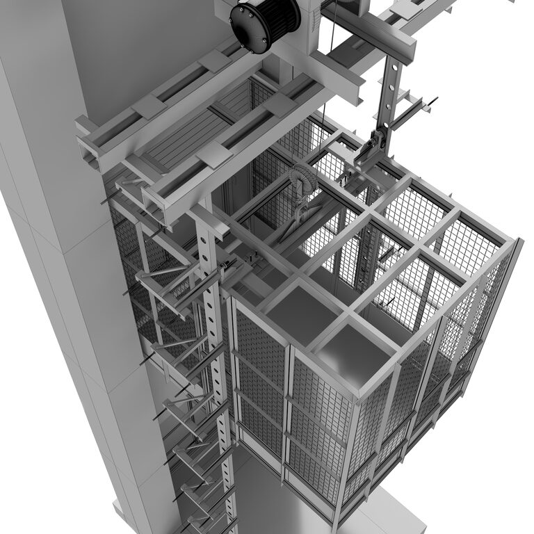Freight elevator lift (114545) 3D model - Download 3D model Freight ...
