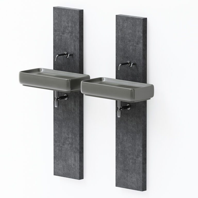 Agape PETRA Pedestal washbasin (110178) 3D model - Download 3D model ...