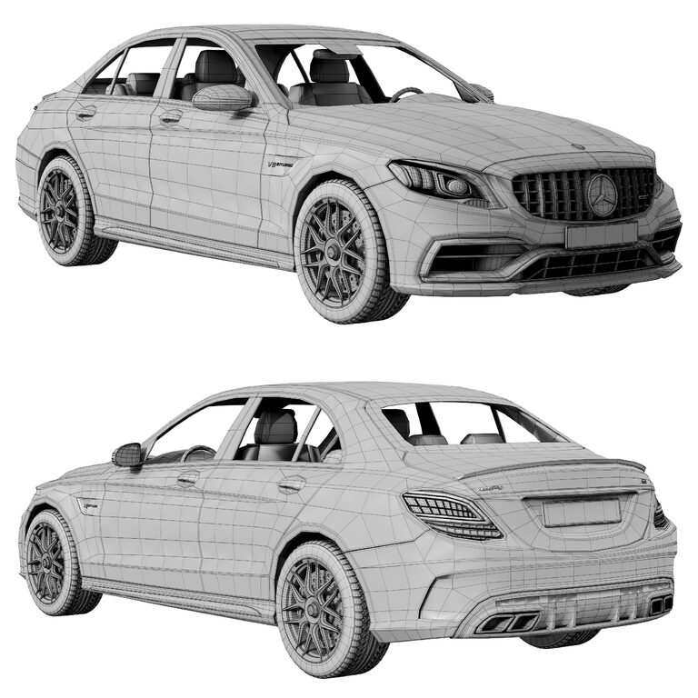 Mercedes Benz C63 Car (114356) 3D model - Download 3D model Mercedes ...