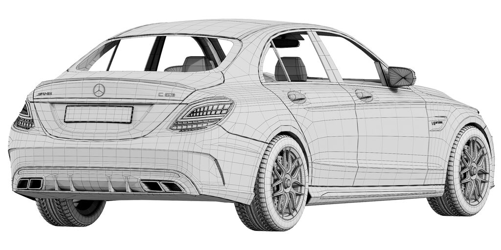 Mercedes Benz C63 Car (114356) 3D model - Download 3D model Mercedes ...