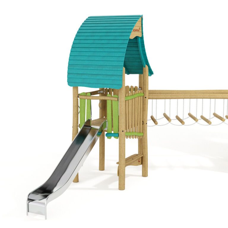 KOMPAN TWO TOWER WITH WOBBLE BRIDGE (110774) 3D model - Download 3D ...