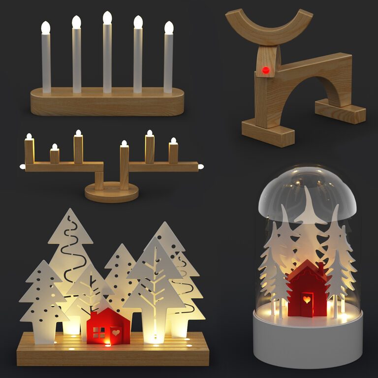 Ikea Strala decoration set LED table lamp (114443) 3D model - Download ...