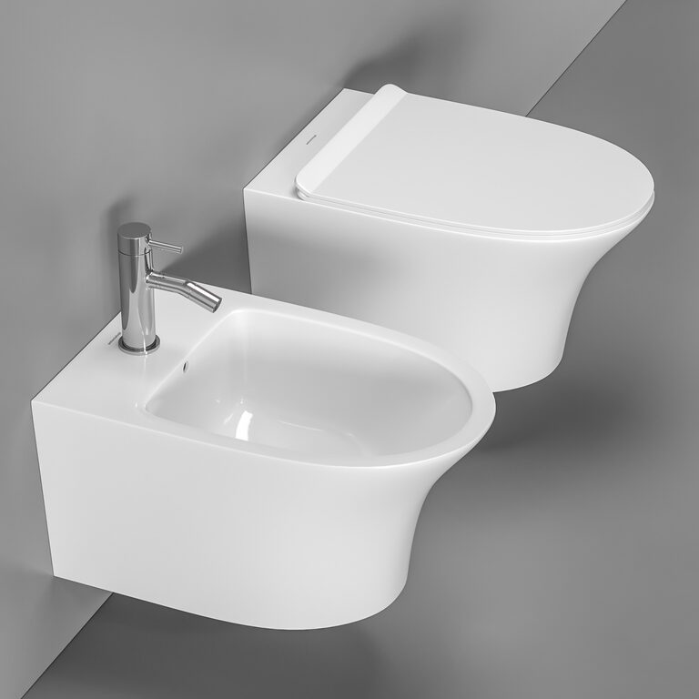 Toilet and bidet (113060) 3D model - Download 3D model Toilet and bidet ...