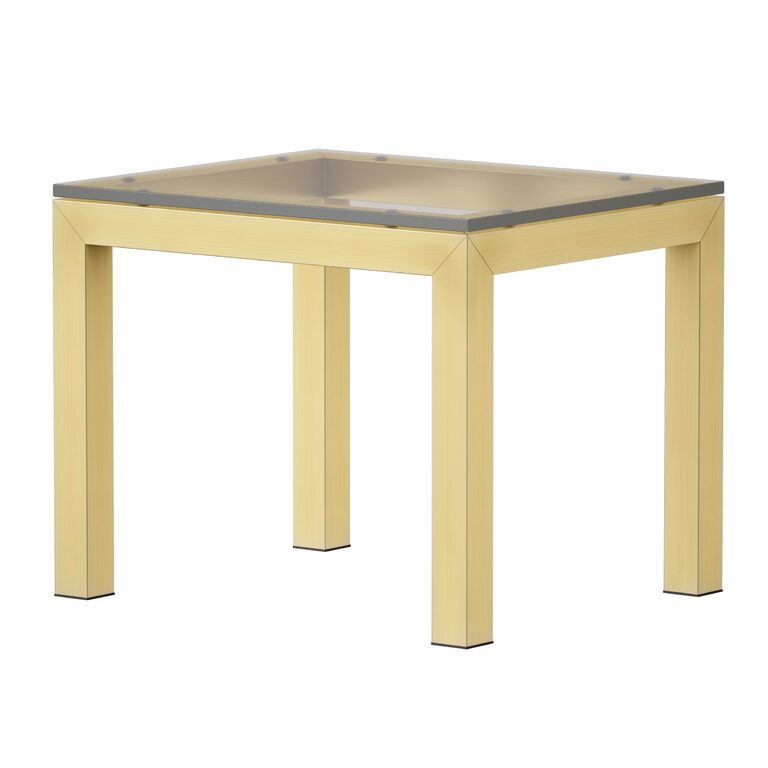 Wood Base Glass Top Parsons Table Crate & Barrel Parsons Clear Glass