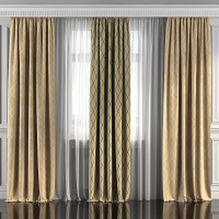 Curtain Set 145 (115451) 3D model - Download 3D model Curtain Set 145 ...