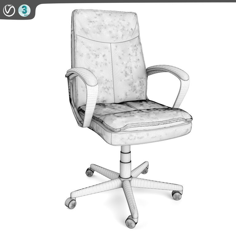 TOPPER Gray office chair (110793) 3D model - Download 3D model TOPPER ...