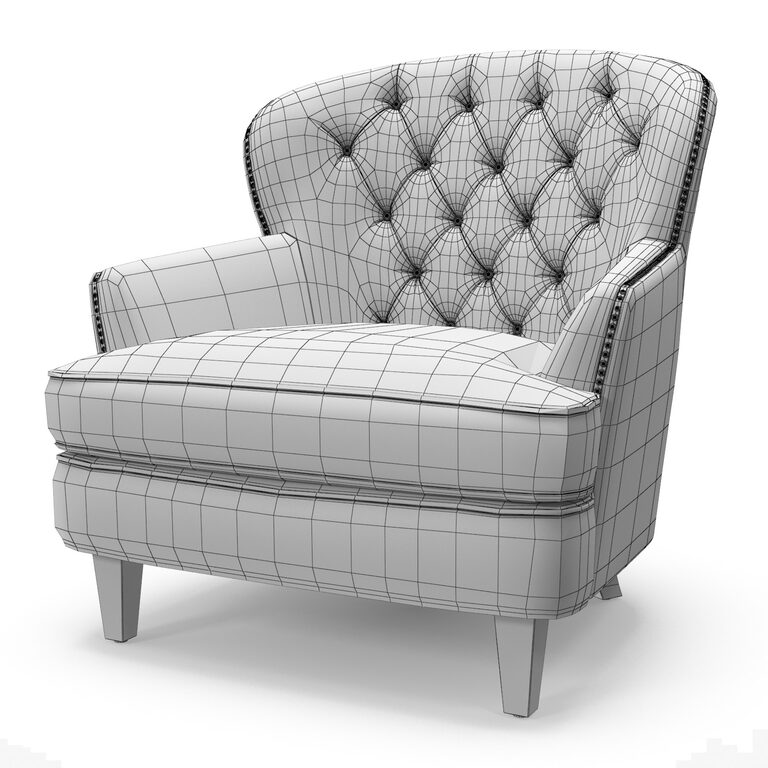 Blanc d'Ivoire Paula armchair (110625) 3D model - Download 3D model ...