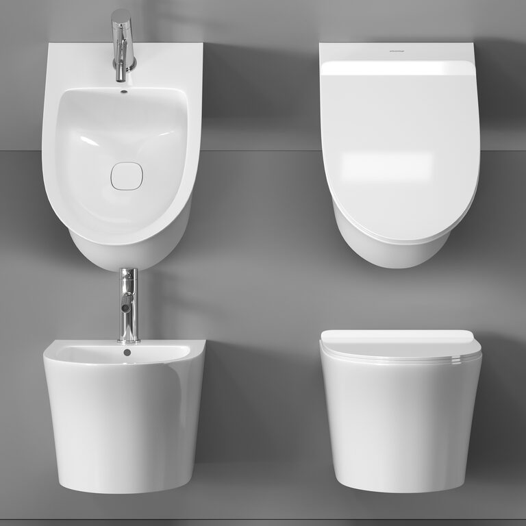 Toilet and bidet (113060) 3D model - Download 3D model Toilet and bidet ...
