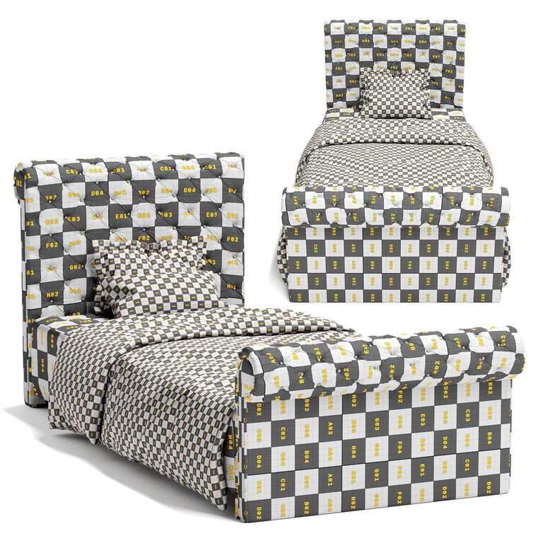 Chesterfield single bed (109581) 3D model - Download 3D model ...
