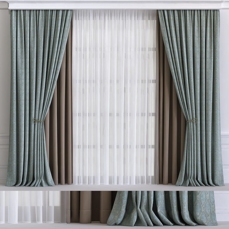 Set of curtains №590 (100925) 3D model - Download 3D model Set of ...
