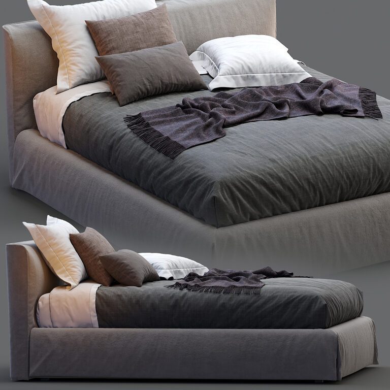 Meridiani Bed LAW (101551) 3D model - Download 3D model Meridiani Bed ...