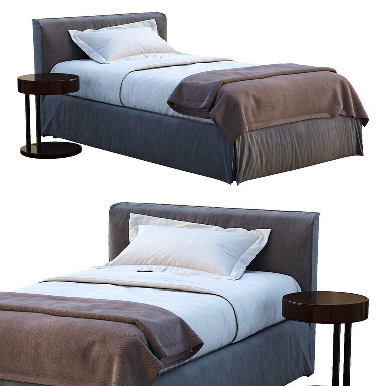 Meridiani Law Single Bed (101744) 3D model - Download 3D model ...