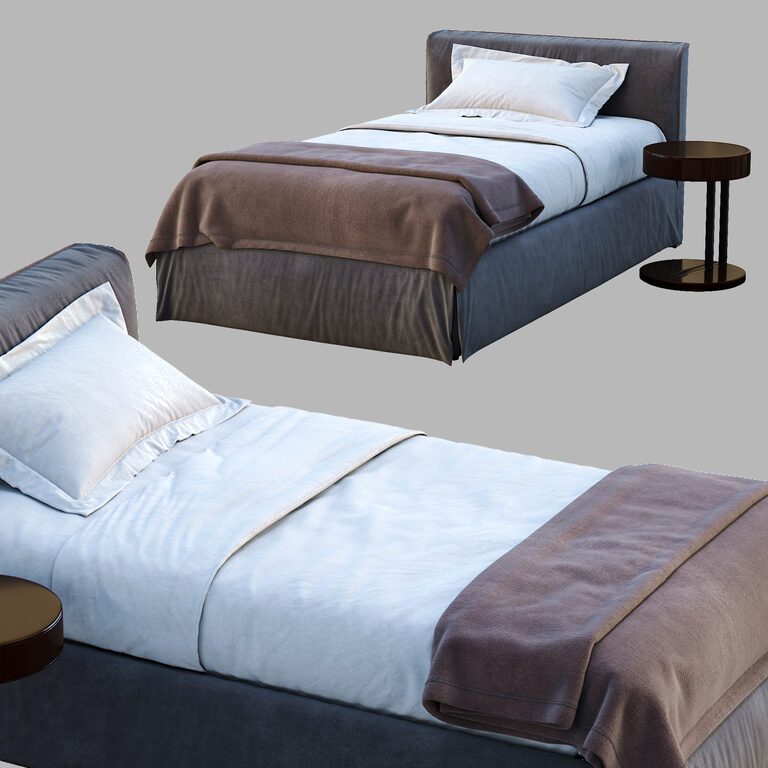 Meridiani Law Single Bed (101744) 3D model - Download 3D model ...