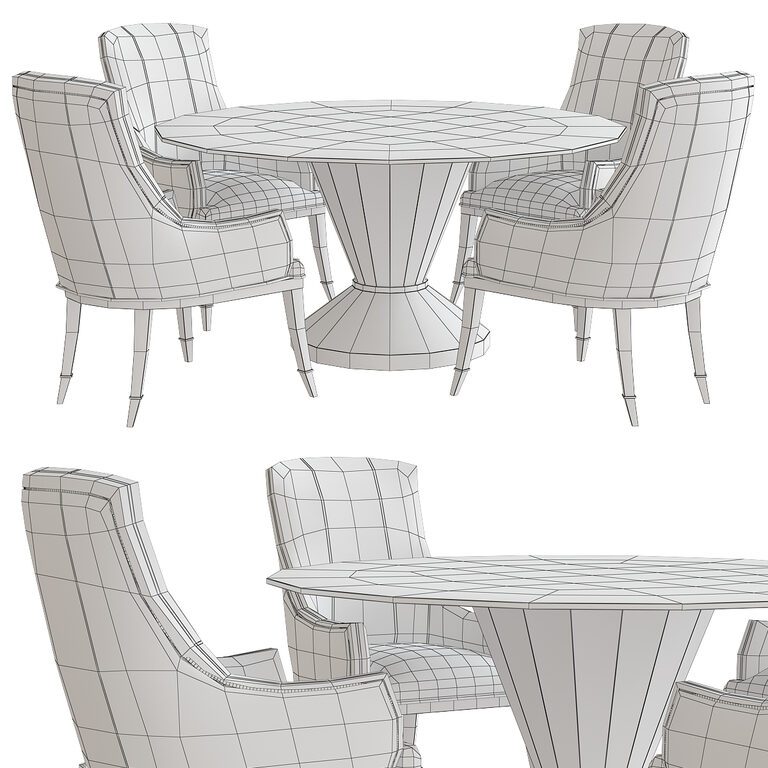 A La Carte Chair and table (101914) 3D model - Download 3D model A La ...