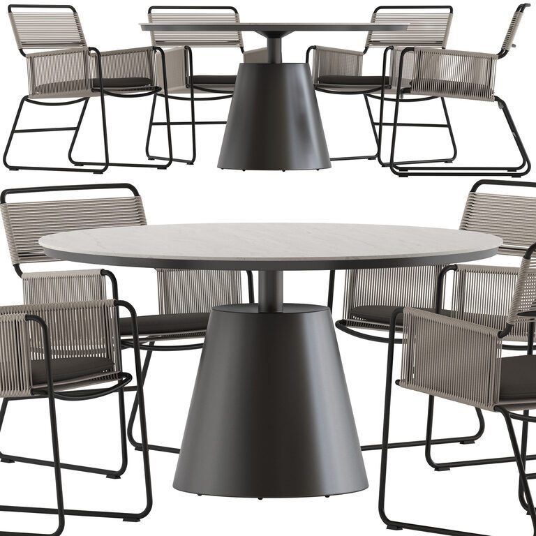 Coco Republic Milan Chair and Polo Table (101971) 3D model - Download ...