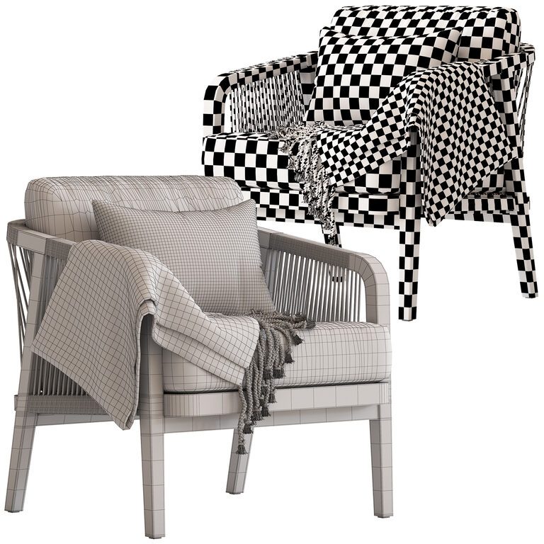 Coco Republic St Joseph Armchair (102010) 3D model - Download 3D model ...