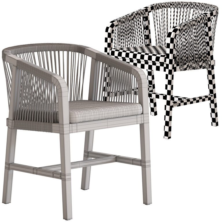 Coco Republic St Joseph Chair (102011) 3D model - Download 3D model ...