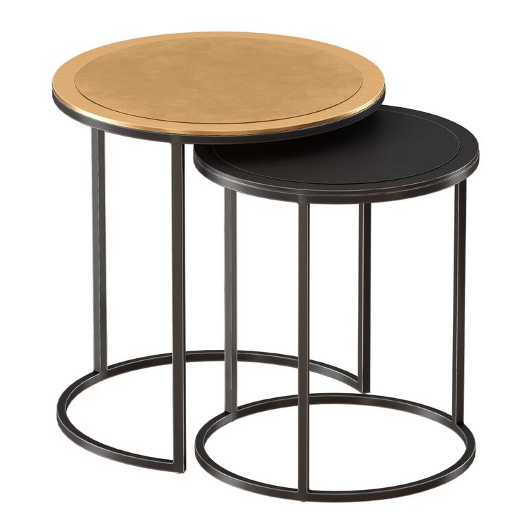 Crate & Barrel Knurl Nesting Accent Tables Set of Two (102036) 3D model ...