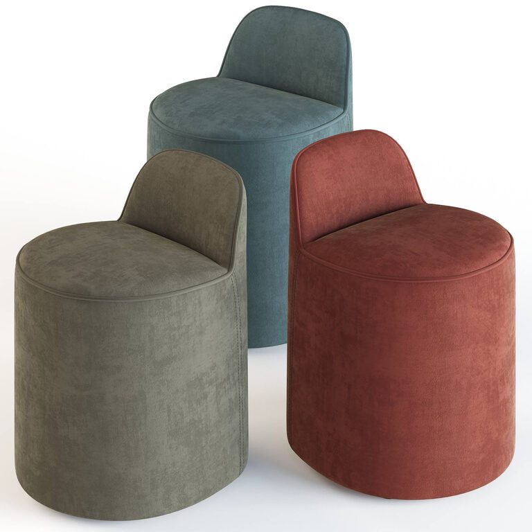 Baxter Nina velvet pouf (102304) 3D model - Download 3D model Baxter ...