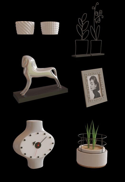 Shelf with Achica Decor (102640) 3D model - Download 3D model Shelf ...