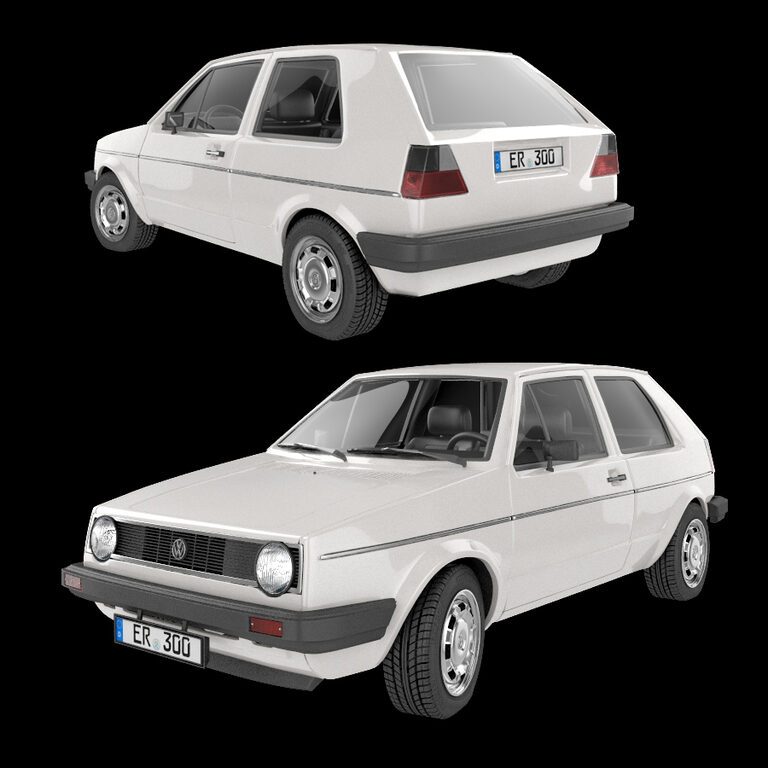 Volkswagen Golf 2 Car (102641) 3D model - Download 3D model Volkswagen ...
