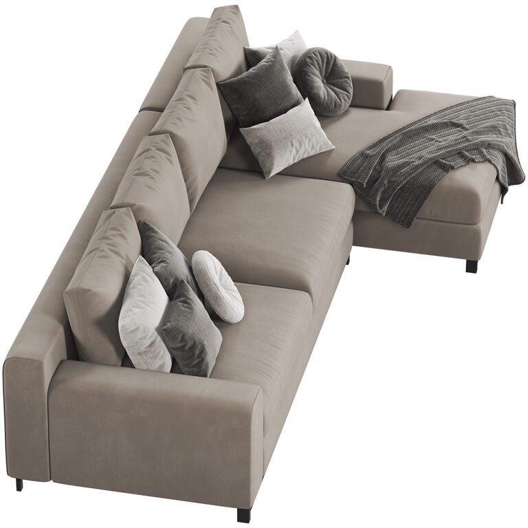 Natuzzi Leaf Sofa (105624) 3D model - Download 3D model Natuzzi Leaf ...