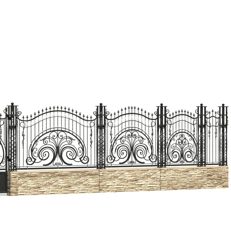 Forged fence 01 (106211) 3D model - Download 3D model Forged fence 01 ...