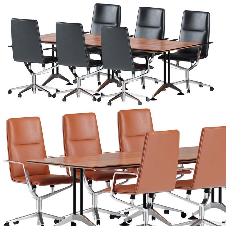 Wilkhahn Logon conference table and chairs for visitors (106274) 3D ...