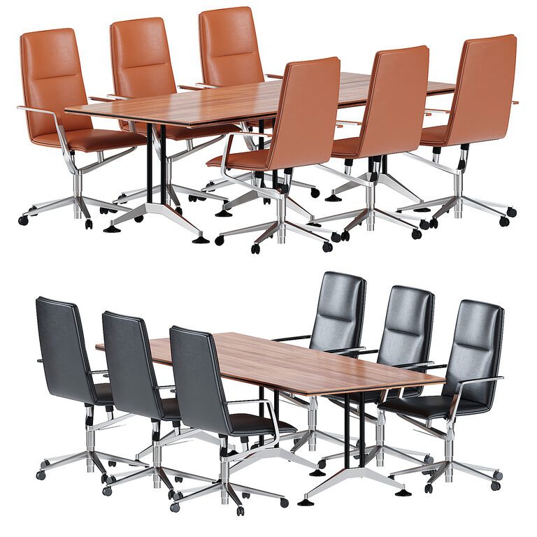 Wilkhahn Logon conference table and chairs for visitors (106274) 3D ...