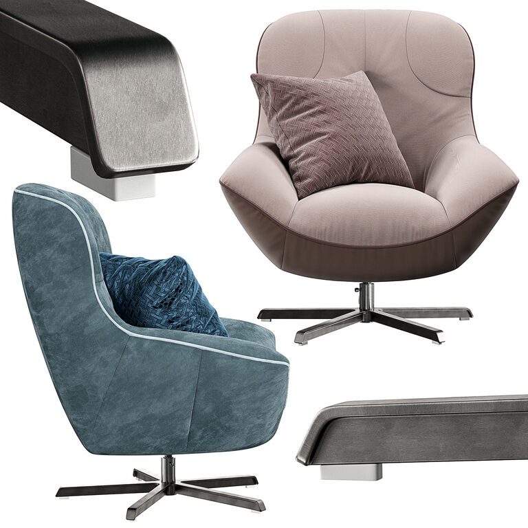 Rico King Rom Armchair (106349) 3D model - Download 3D model Rico King ...