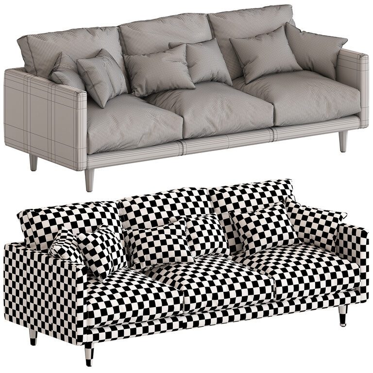 Temple Webseter Carson 3 Seater Sofa (106398) 3D model - Download 3D ...