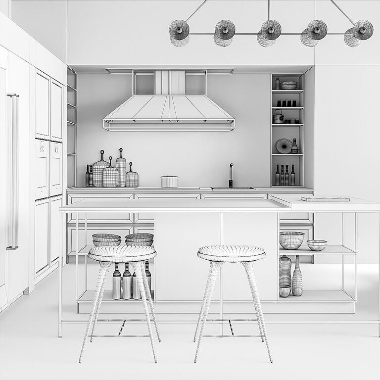 Snaidero Frame Kitchen with Appliances and Filling (106458) 3D model ...