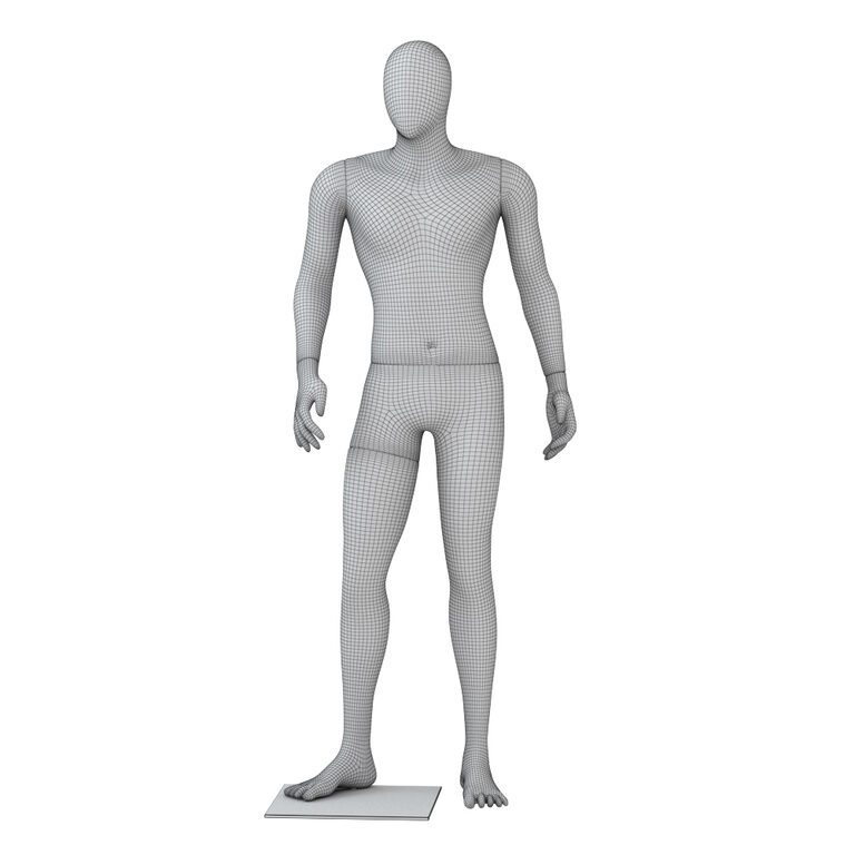 Faceless male blue mannequin 43 (106502) 3D model - Download 3D model ...