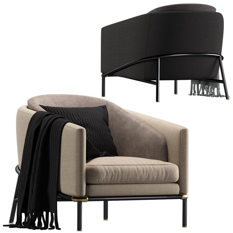 Fil noir Armchair (107144) 3D model - Download 3D model Fil noir ...