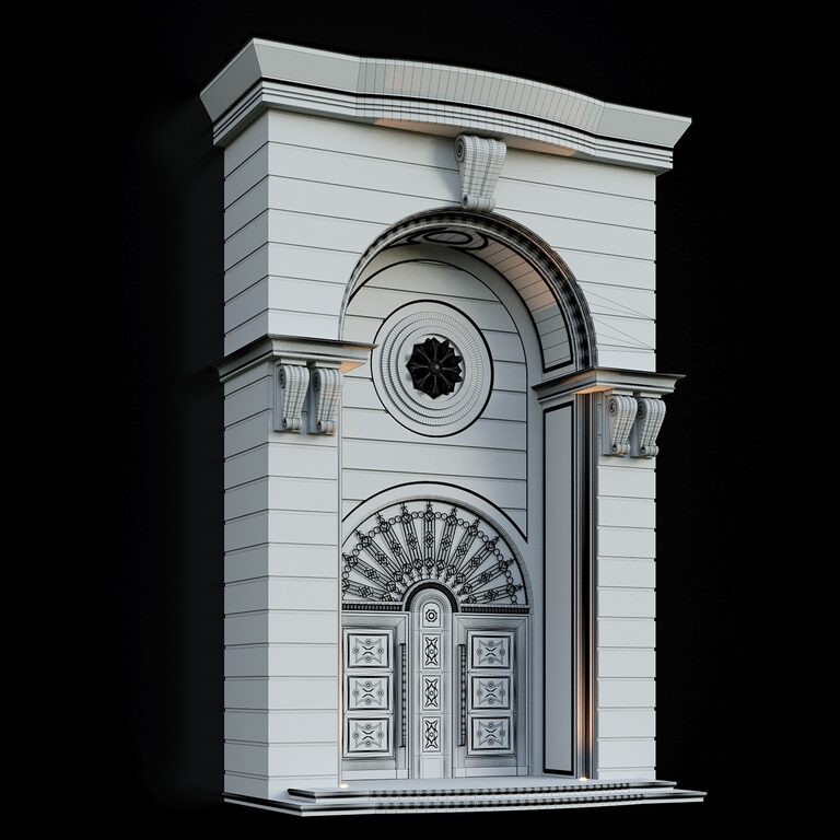 Luxury Entrance Portal (facade And Door) (107164) 3D model - Download ...