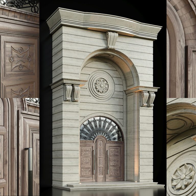 Luxury Entrance Portal (facade And Door) (107164) 3D model - Download ...