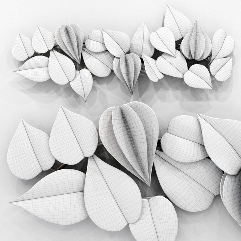 Decorative panel Leaves (107797) 3D model - Download 3D model ...