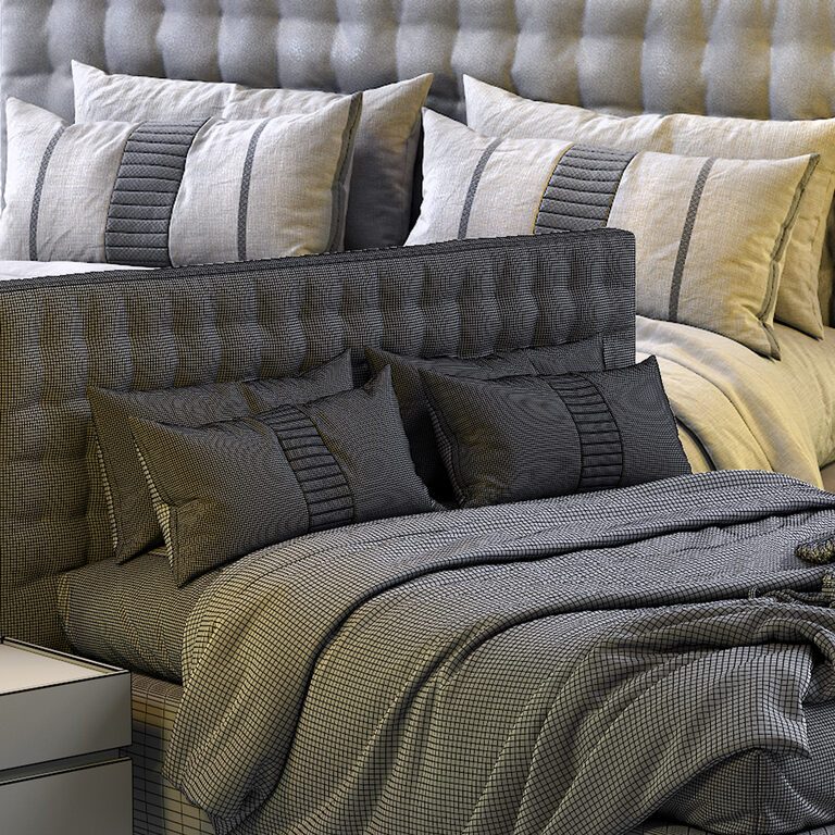 Md House Leather Bed LINE (108067) 3D model - Download 3D model Md ...