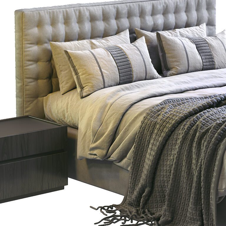 Md House Leather Bed LINE (108067) 3D model - Download 3D model Md ...