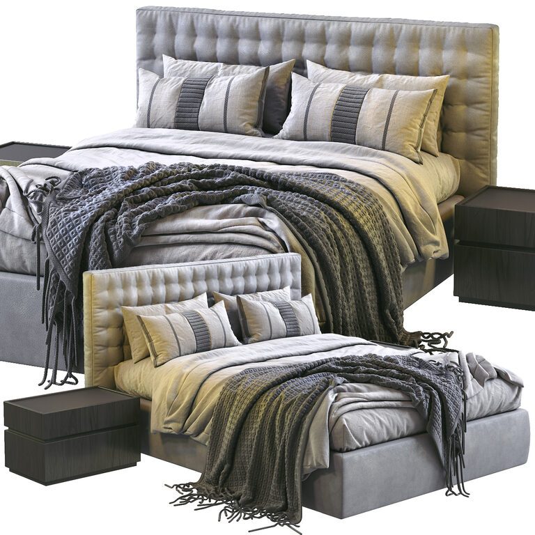 Md House Leather Bed LINE (108067) 3D model - Download 3D model Md ...