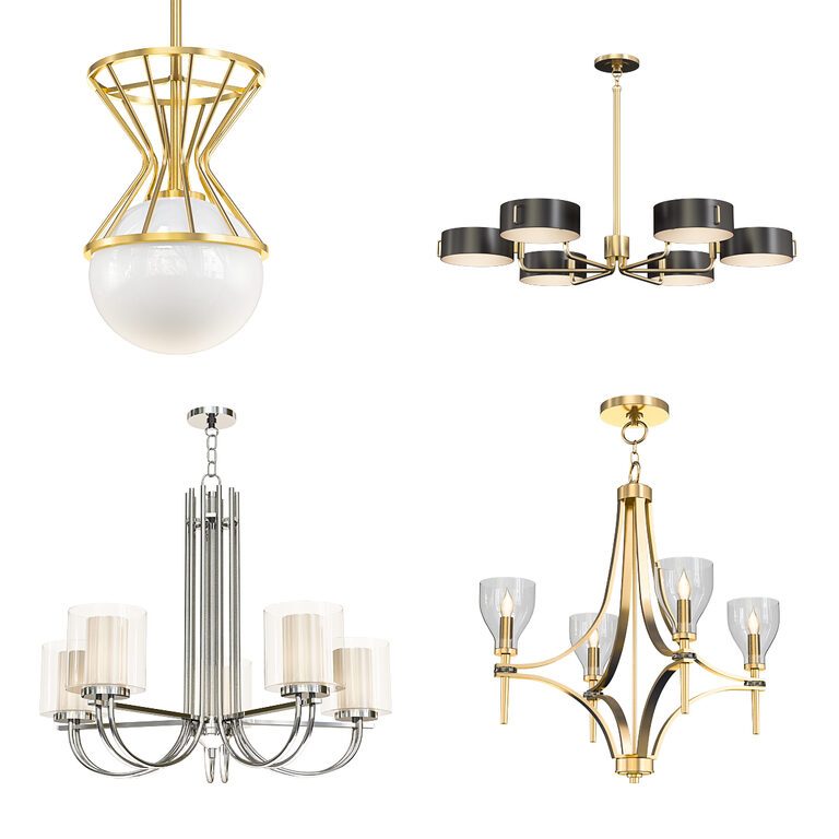 Chandelier set 140 (108574) 3D model - Download 3D model Chandelier set ...