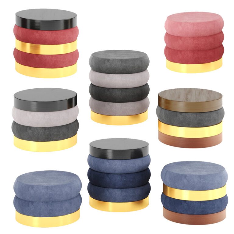 Poufs Vol2 Velvet Poufs by adjustable color (111233) 3D model ...
