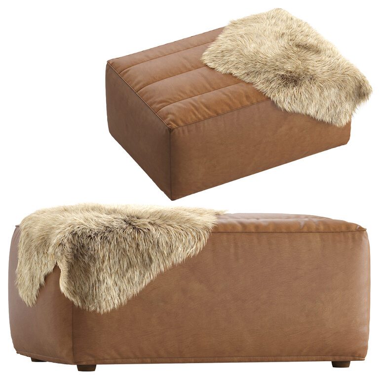 Coco Republic Timothy Oulton Shabby Footstool (116428) 3D model ...