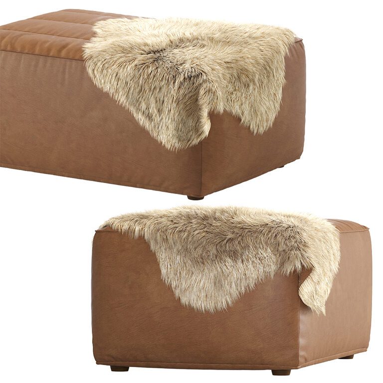Coco Republic Timothy Oulton Shabby Footstool (116428) 3D model ...