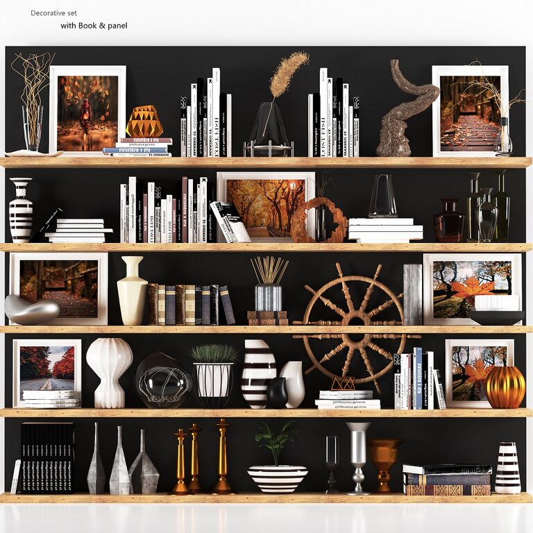 Decorative Set Book & Panel (117959) 3D model - Download 3D model ...