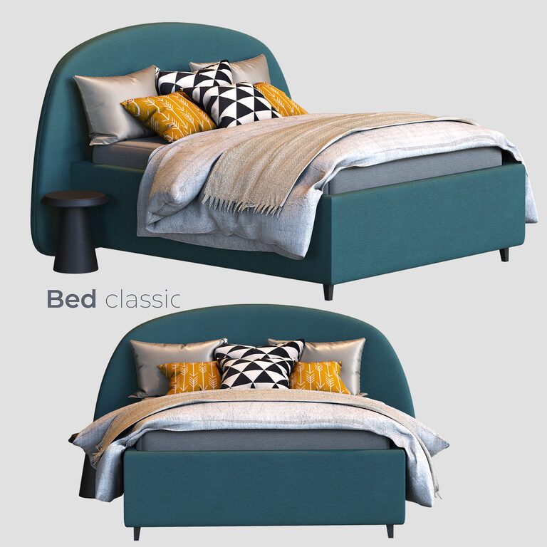 Classic bed (118003) 3D model - Download 3D model Classic bed (118003 ...